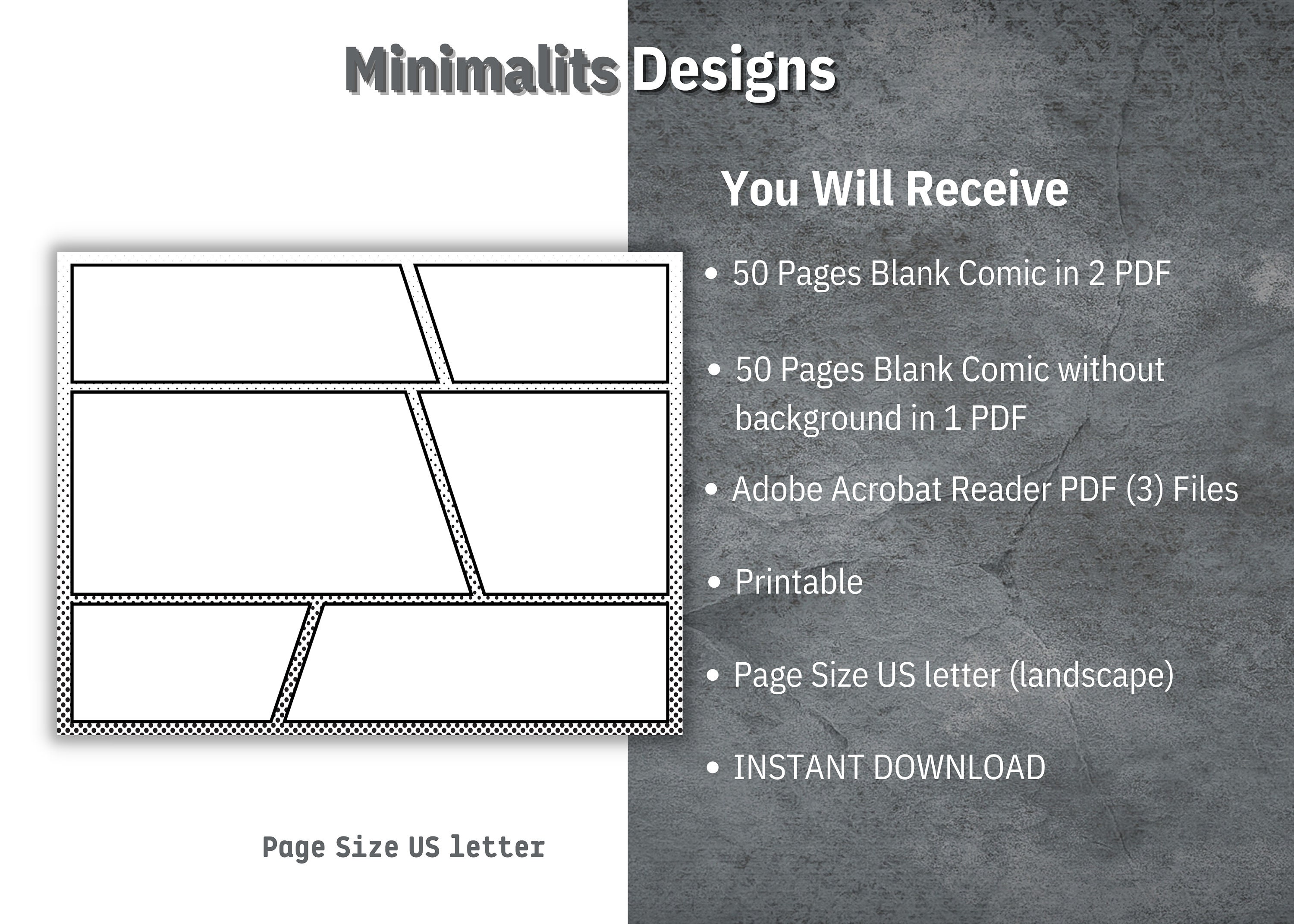 Blank Comic Template, Blank Comic Book, Printable Storyboard, Comic ...