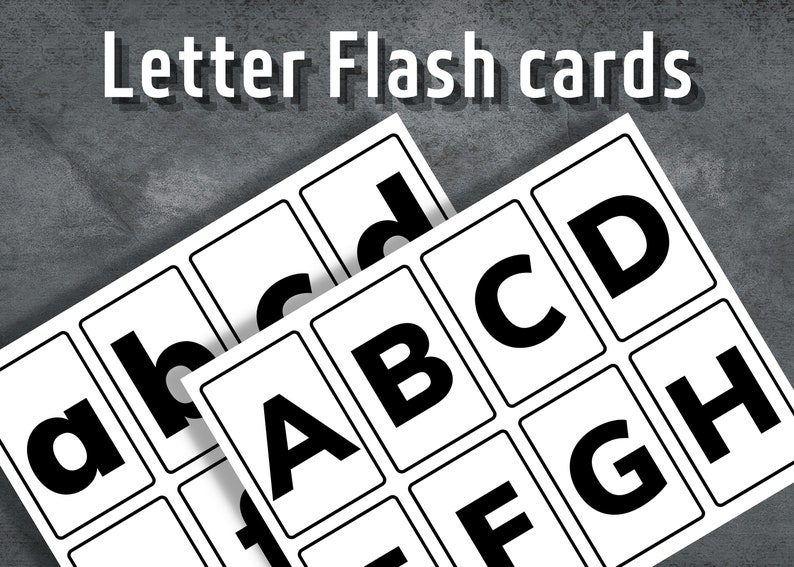 Letter Flash Cards, Printable Abc Flash Cards, Uppercase Letters ...