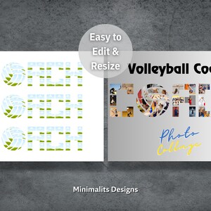 Volleyball Coach Photo Collage, Editable Canva Template, Volleyball ...