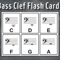 Treble Clef Flash Cards, Printable Music Note Flash Cards, Treble Clef ...