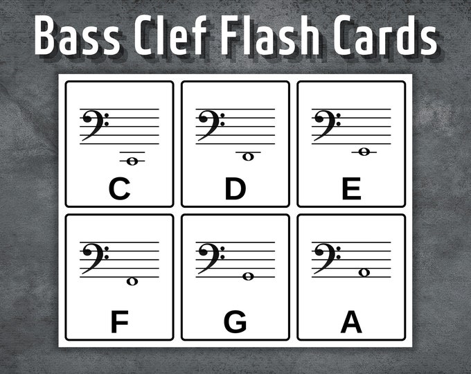 Treble & Bass Clef Note Name Flashcards Brand New Item. - Etsy