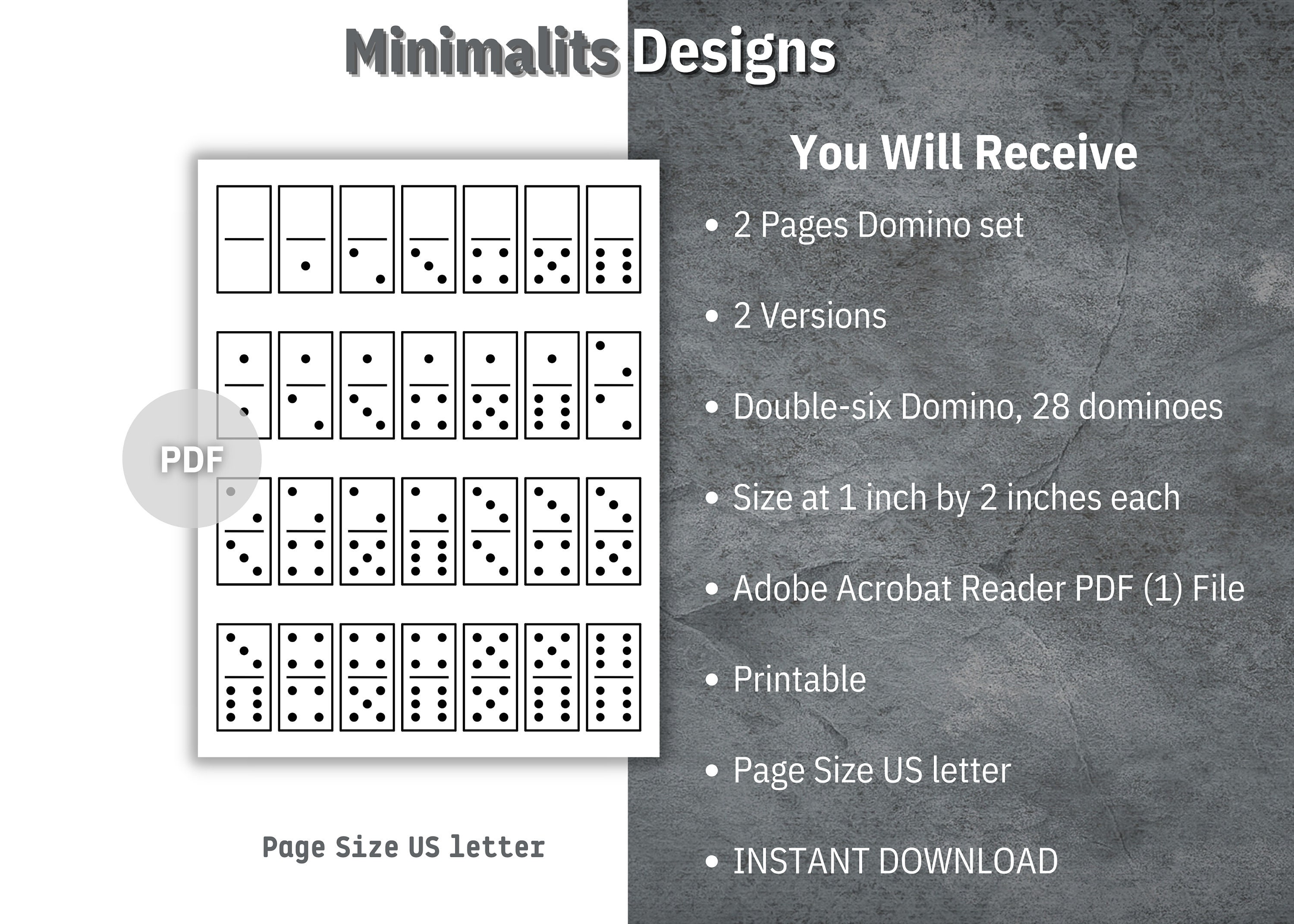 Printable Domino Set, Dominoes Template Set, Printable Dominoes, Domino ...