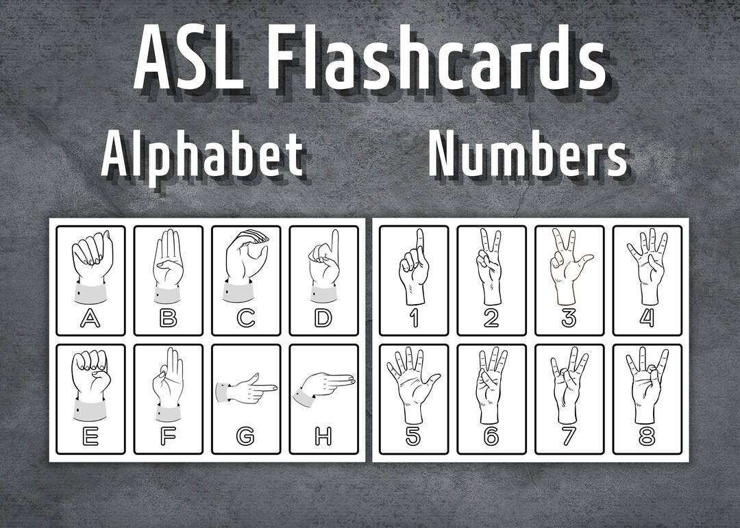 ASL Flashcards, Preschool Flashcards, Printable Montessori Cards, Sign ...