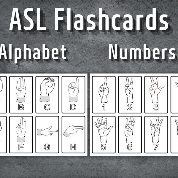 Sign Language Flash Cards - Etsy