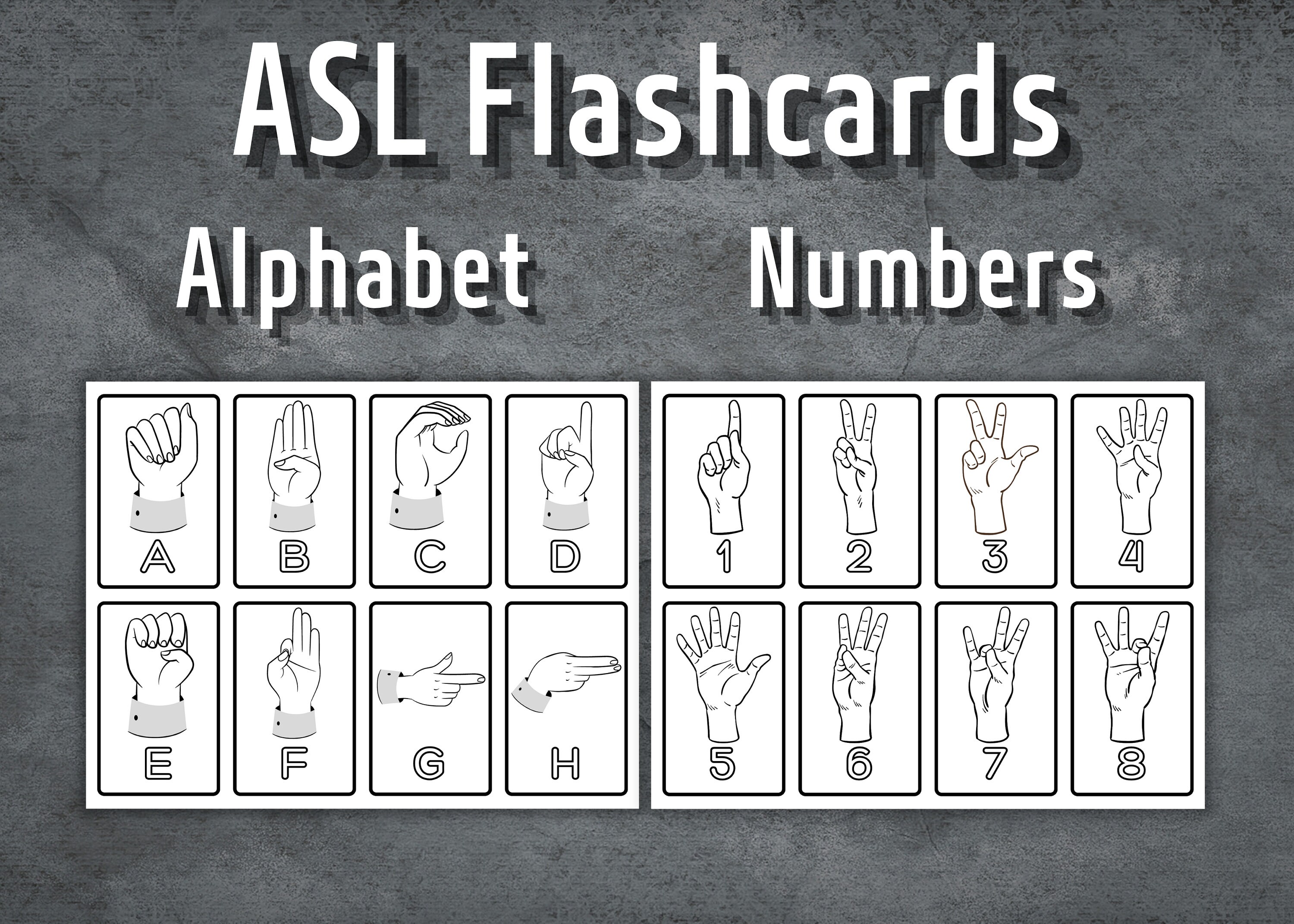 ASL Flashcards, Preschool Flashcards, Printable Montessori Cards, Sign ...