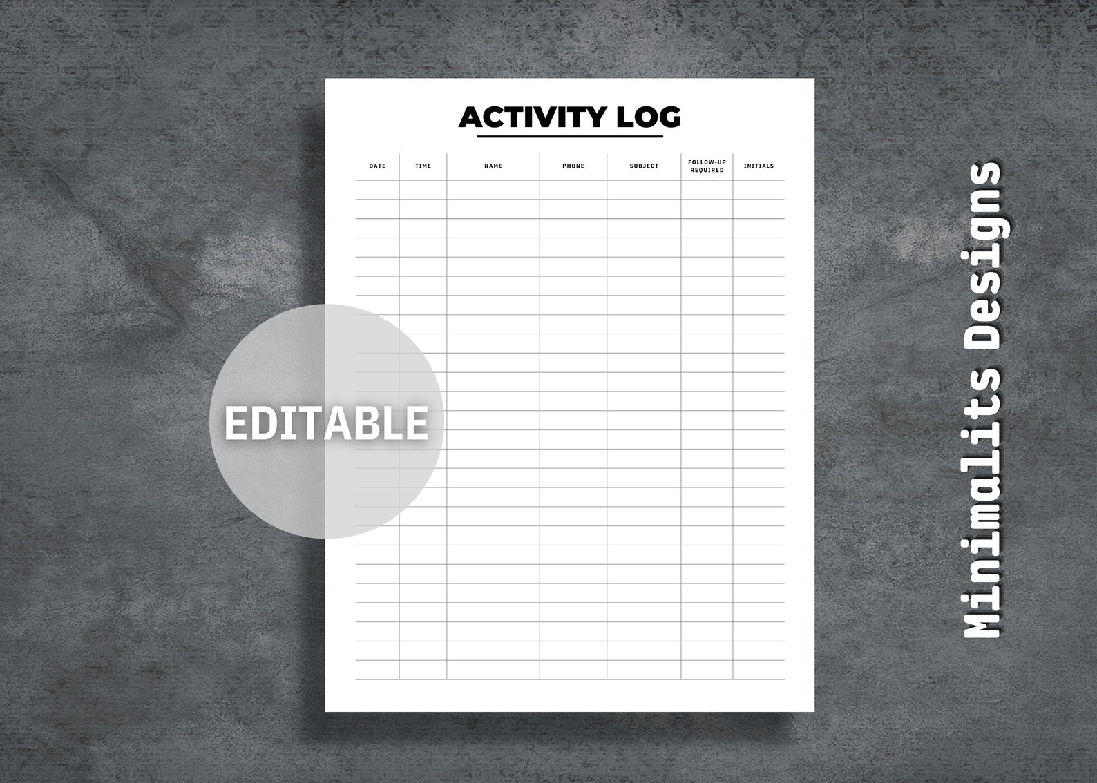 Activity Log, Follow-up Template, Activity Tracker, Daily Activities ...