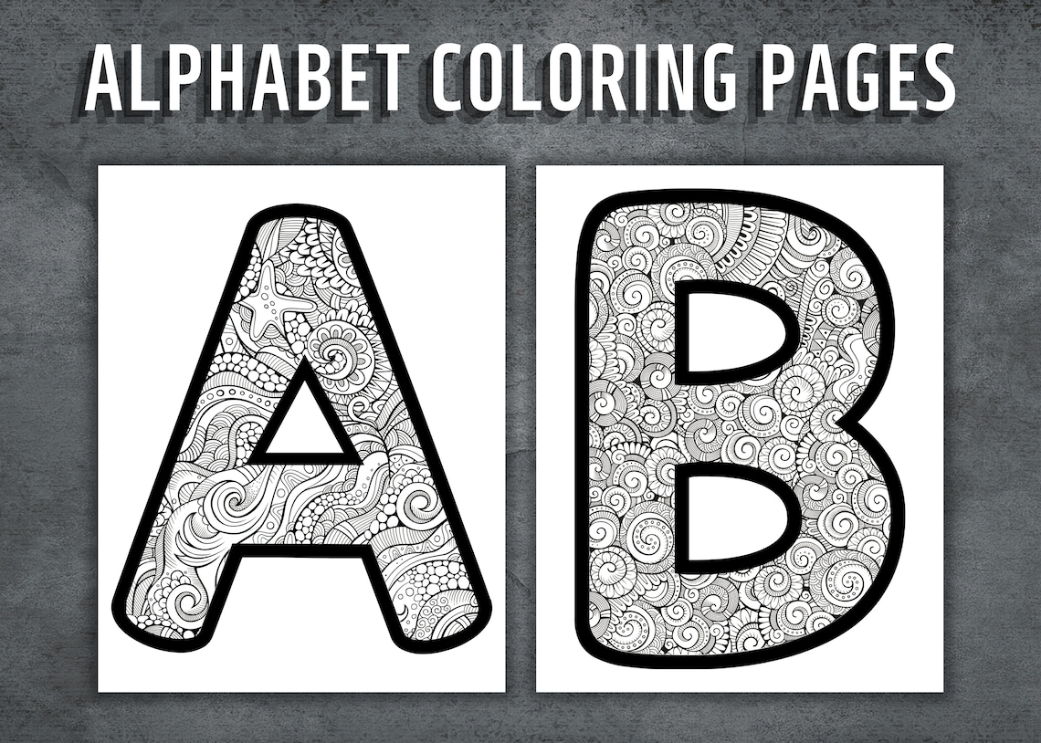 Alphabet Coloring Pages Uppercase Letters Printable - Etsy