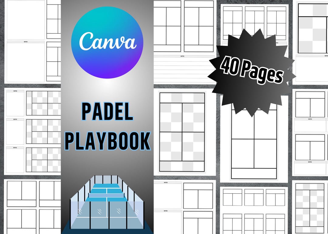 Padel Playbook Template, Printable Blank Padel Diagrams, Canva Template ...