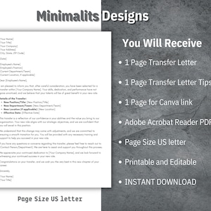 Transfer Letter, Professional Transfer Letter, Printable Job Promotion ...