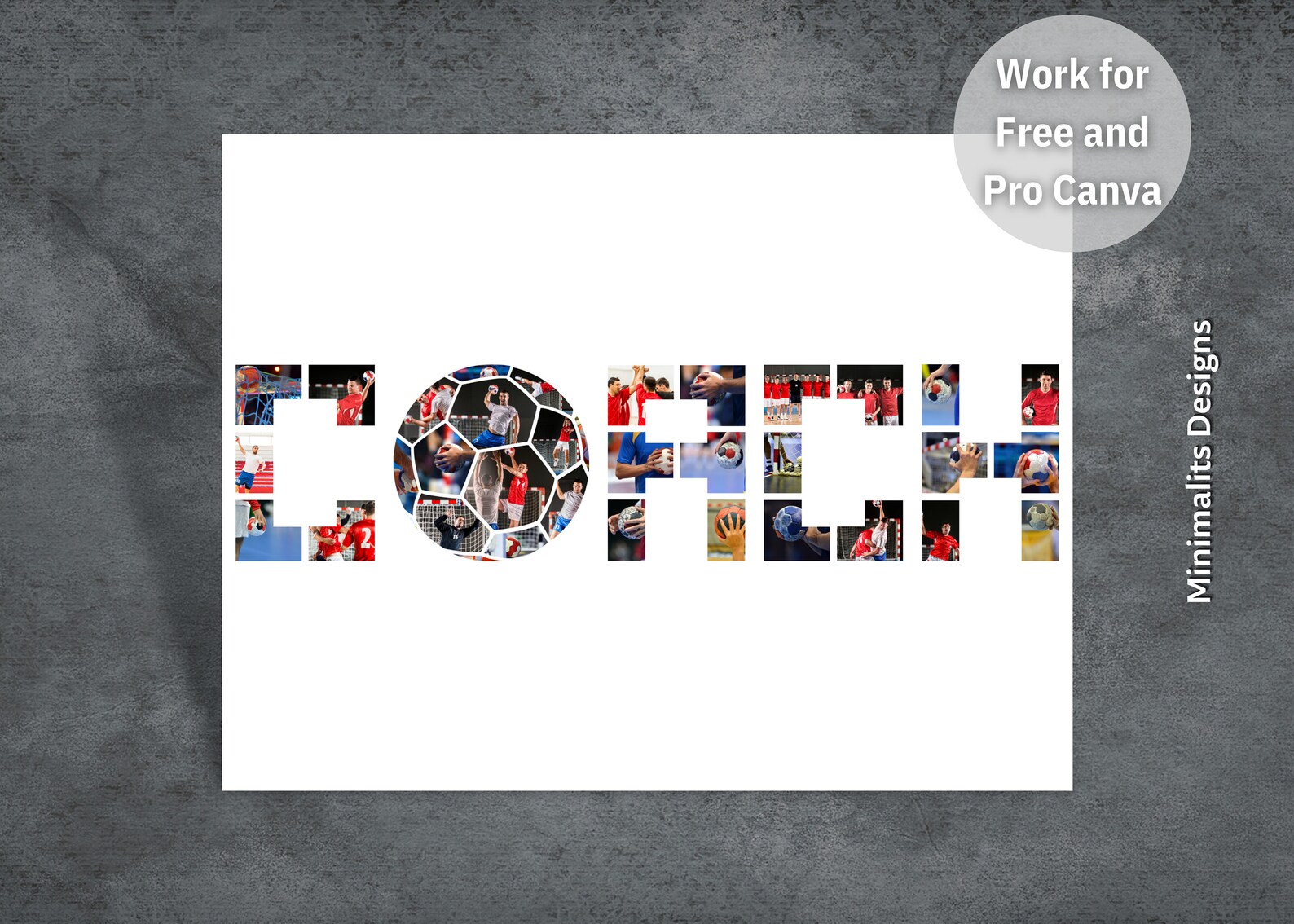 Handball Coach Photo Collage Editable Canva Template - Etsy