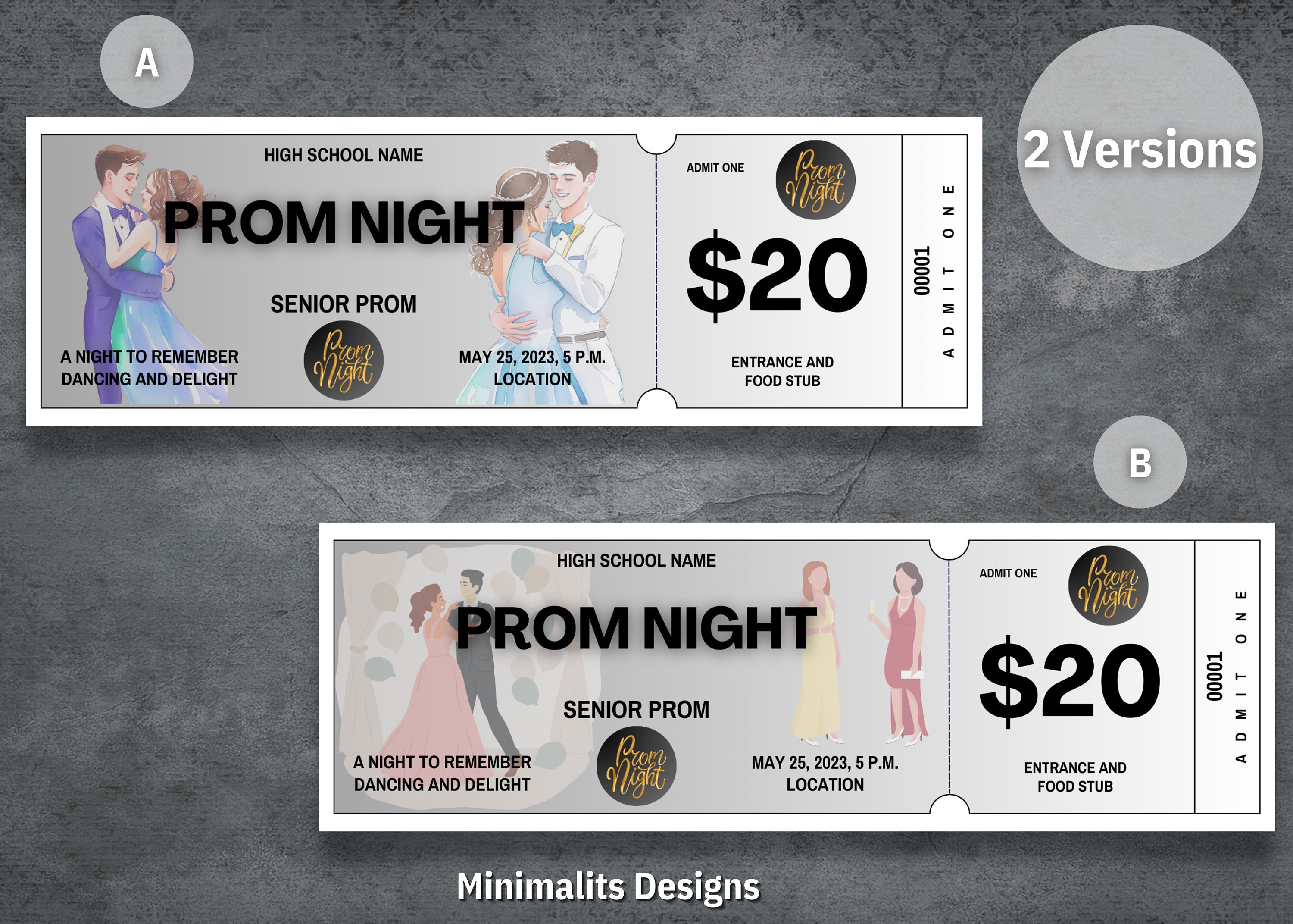 Prom Ticket, Prom Ticket Template, School Dance, the Night of Nights ...