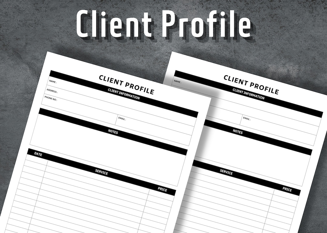 Client Profile Template, Client Information, Customer Information ...