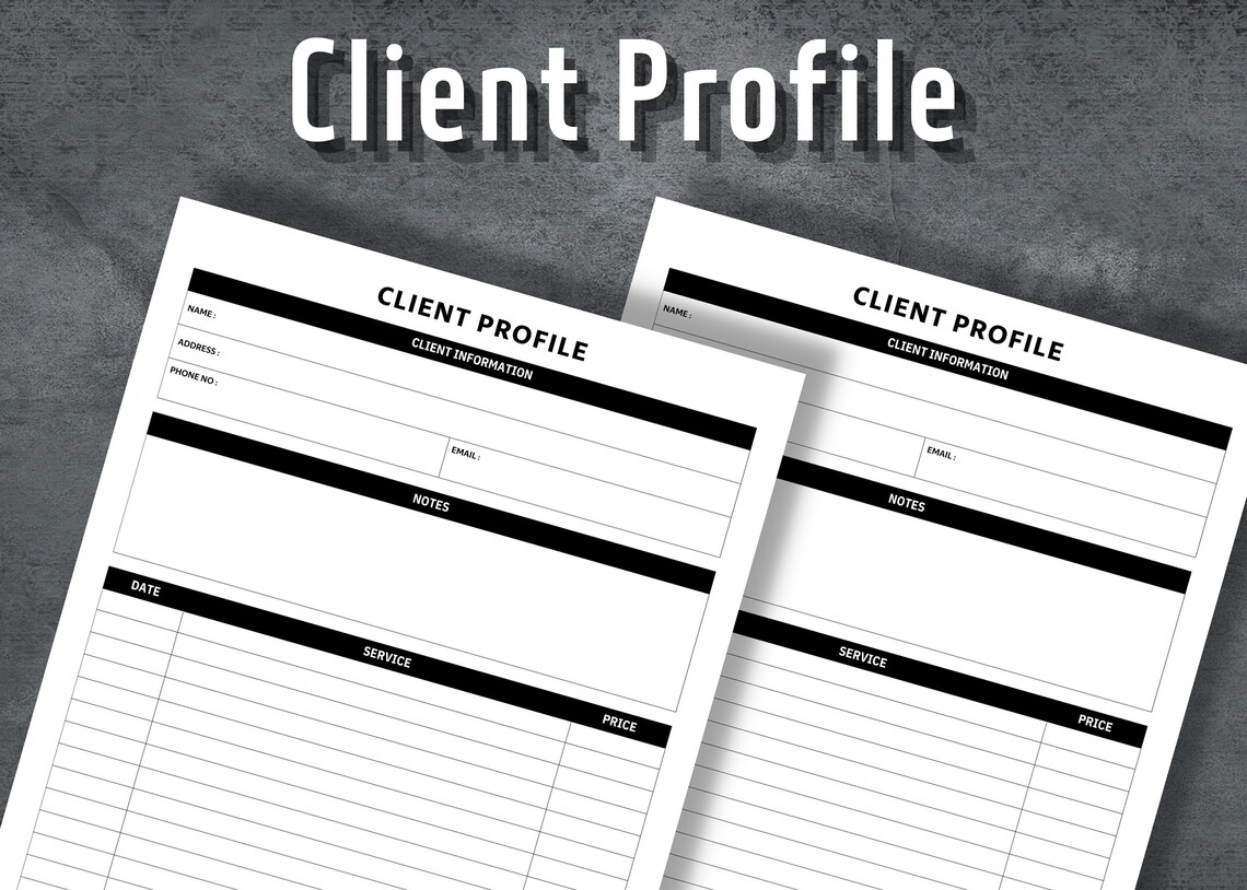 Client Profile Template, Client Information, Customer Information ...