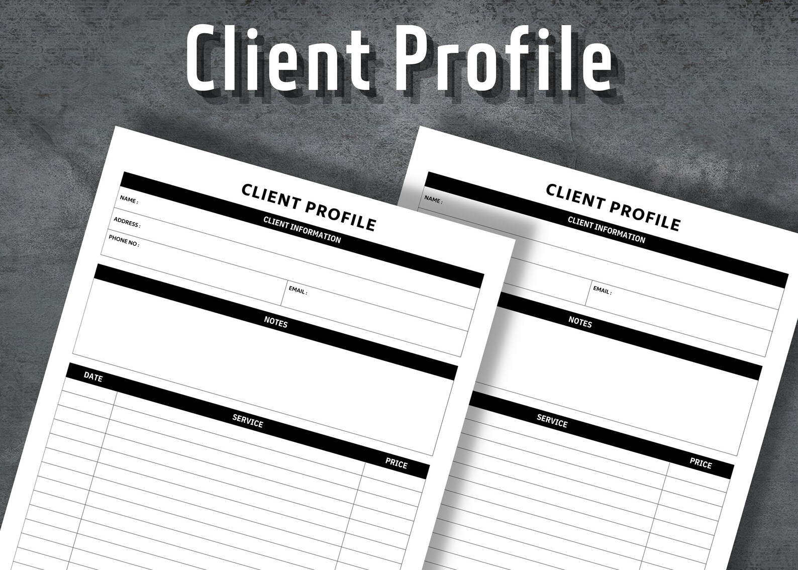 Client Profile Template, Client Information, Customer Information ...