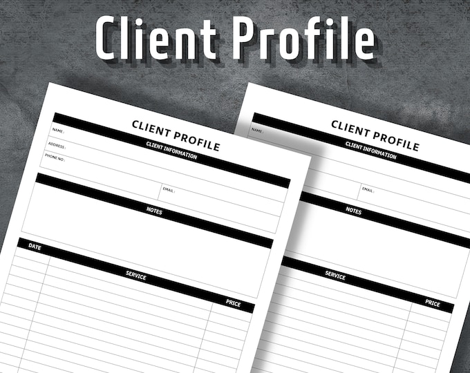 Printable Client Tracking, Client Log Page, Hairstylist Client Data ...