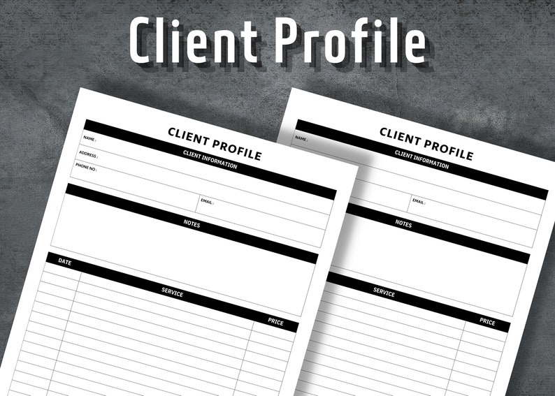 Client Profile Template, Client Information, Customer Information ...