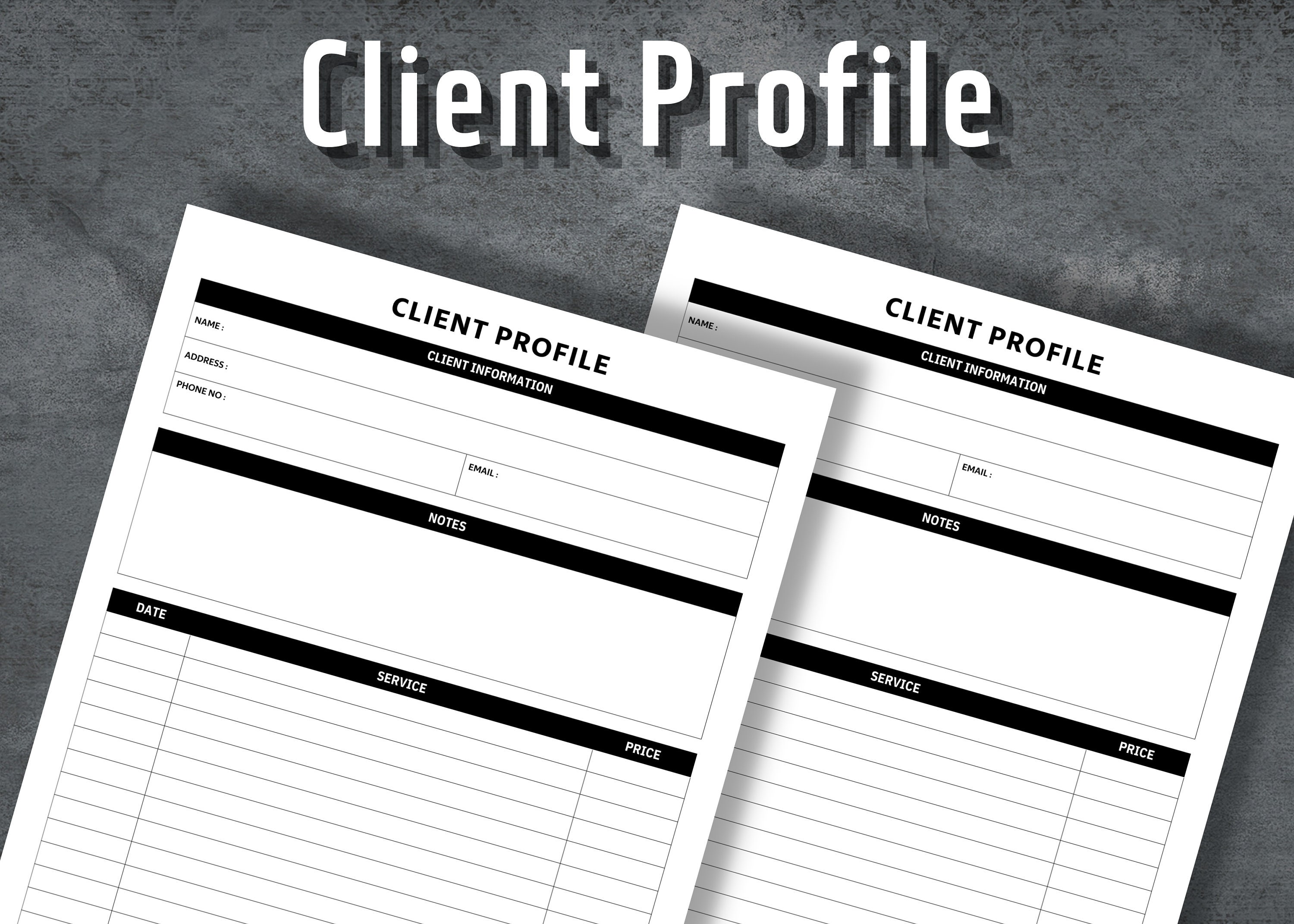 Client Profile Template, Client Information, Customer Information ...