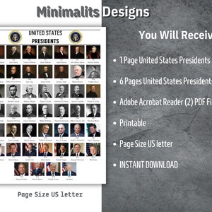 United States Presidents, Preschool Flashcards, Printable Montessori ...