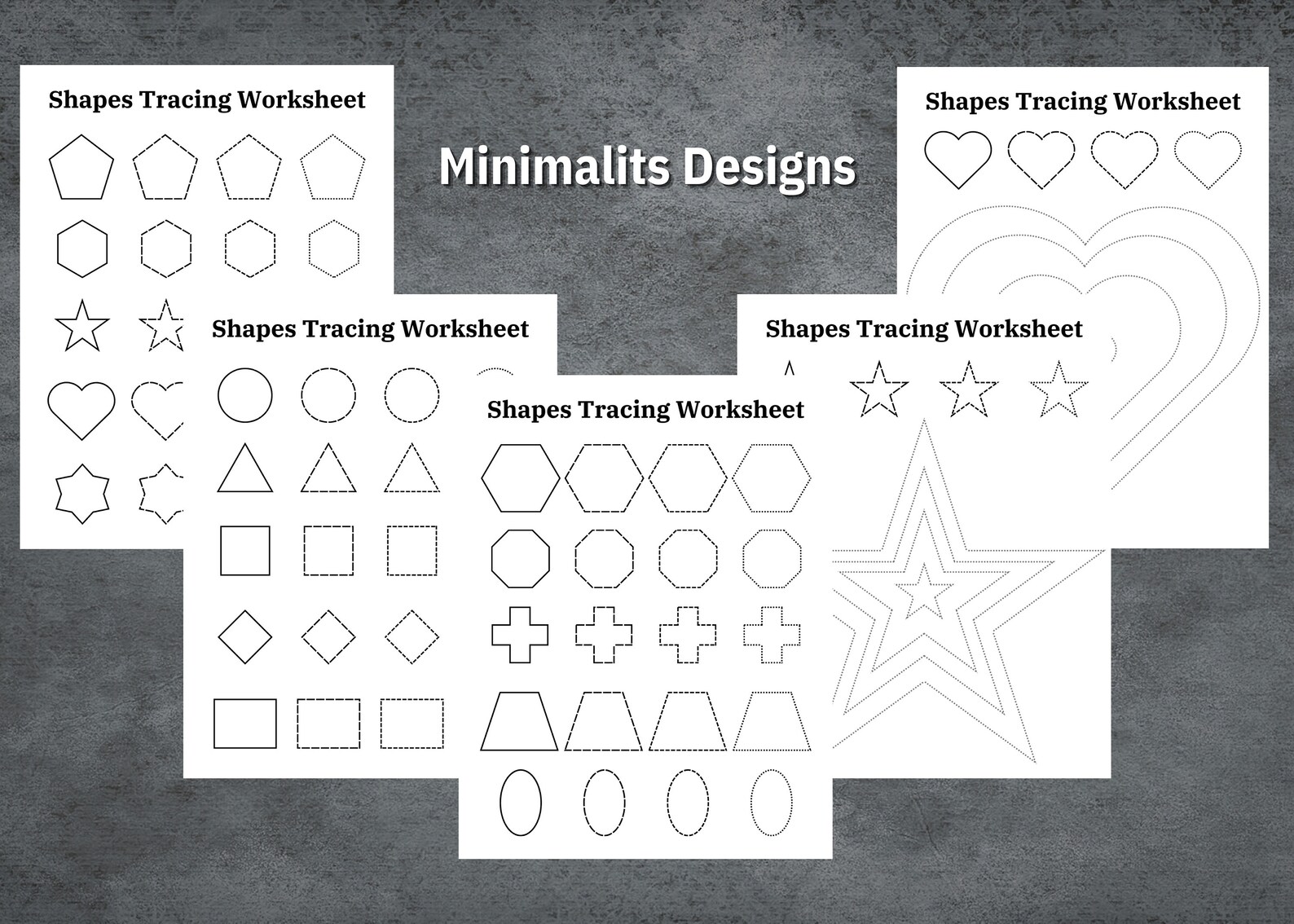 Shapes Tracing Worksheet, Basic Shape Pages, Geometric Shapes ...