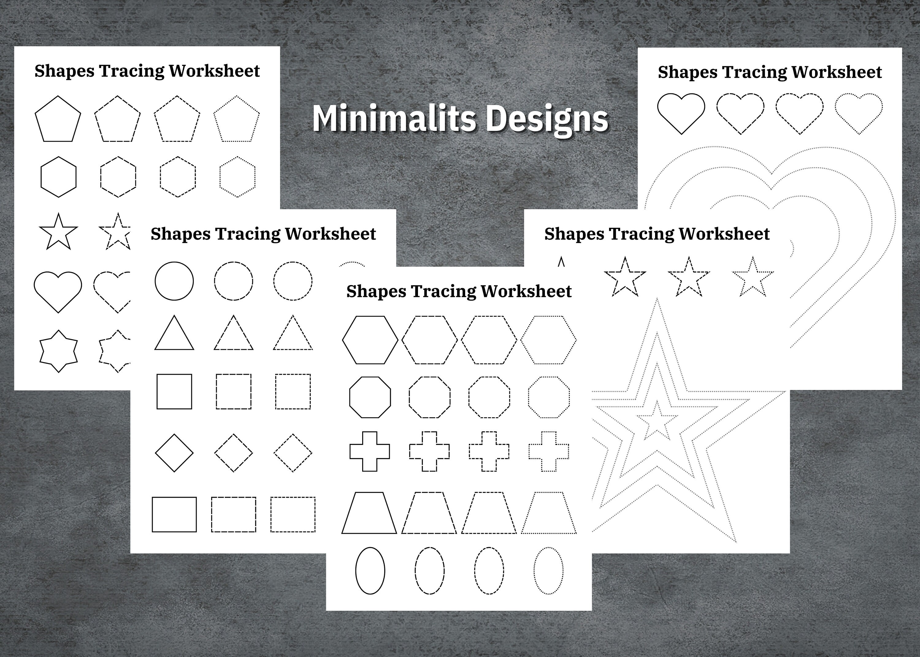 Shapes Tracing Worksheet, Basic Shape Pages, Geometric Shapes ...