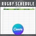 Rugby Schedule Template, Printable Rugby Schedule, Editable Rugby Game ...