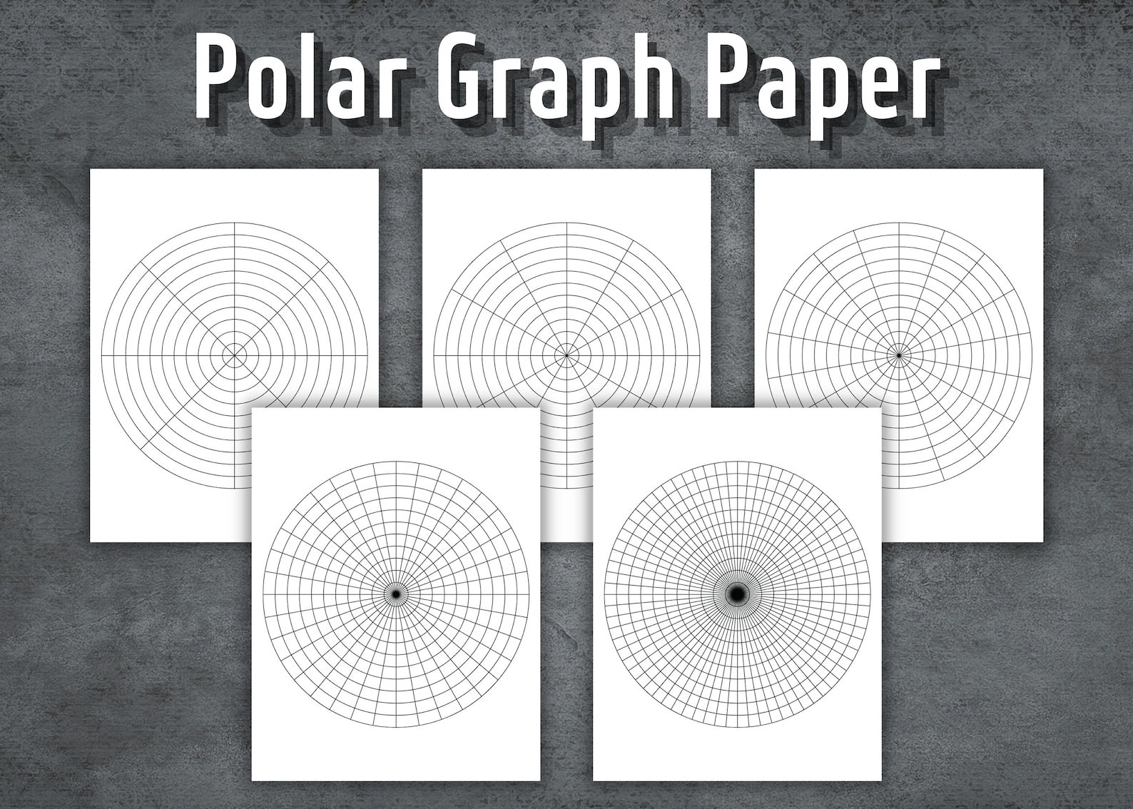Polar Graph Paper, Printable Circular Graph Paper, Circular Grid Paper ...