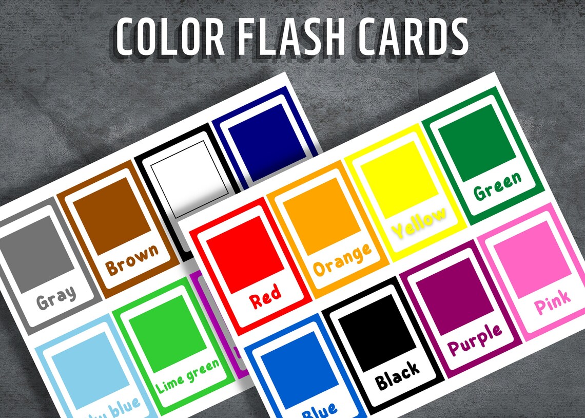 Color Flashcards, Kindergarten Flashcards, Montessori Flashcards ...