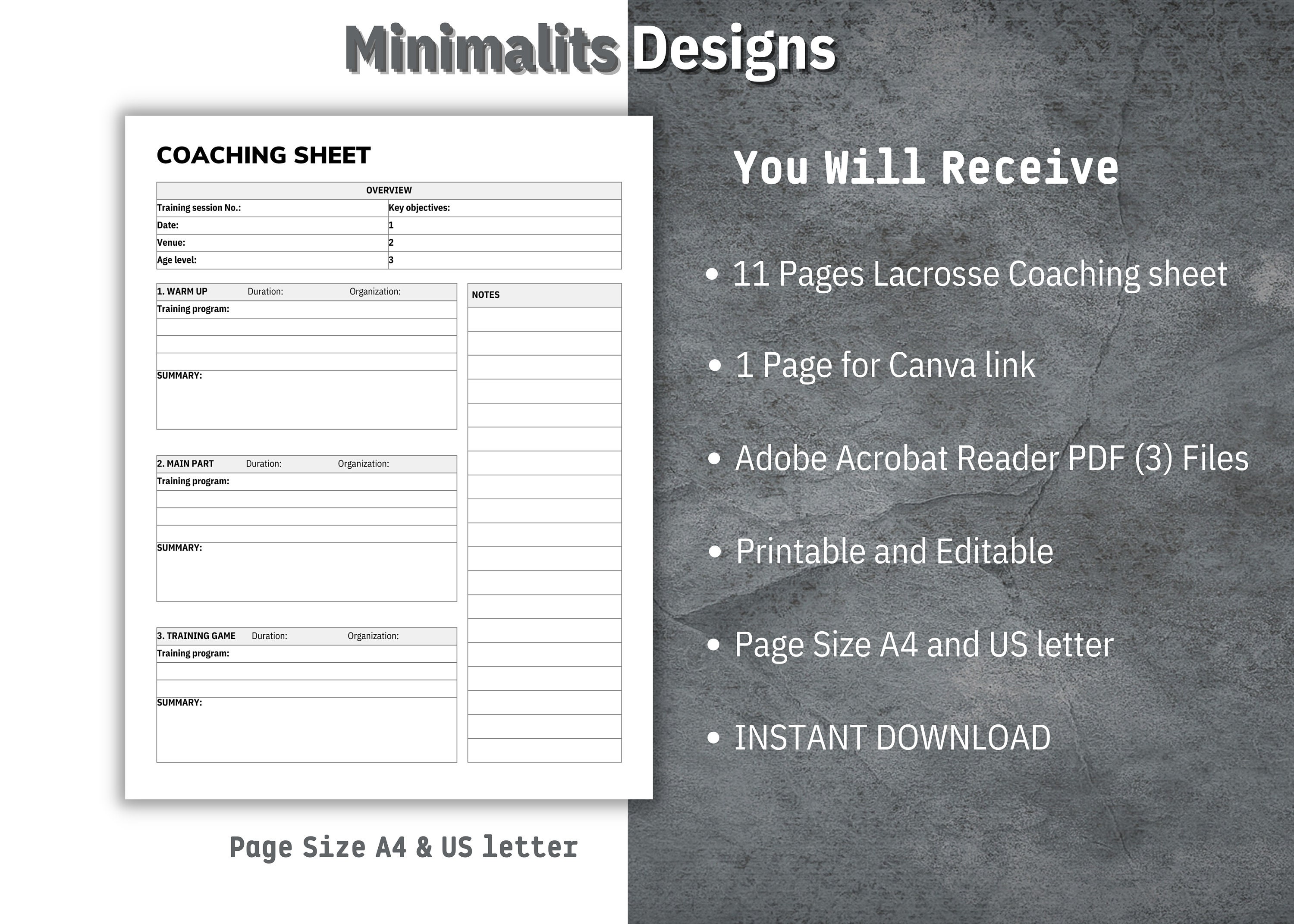 Lacrosse Coaching Sheet, Lacrosse Practice Plan, Lacrosse Game Day ...