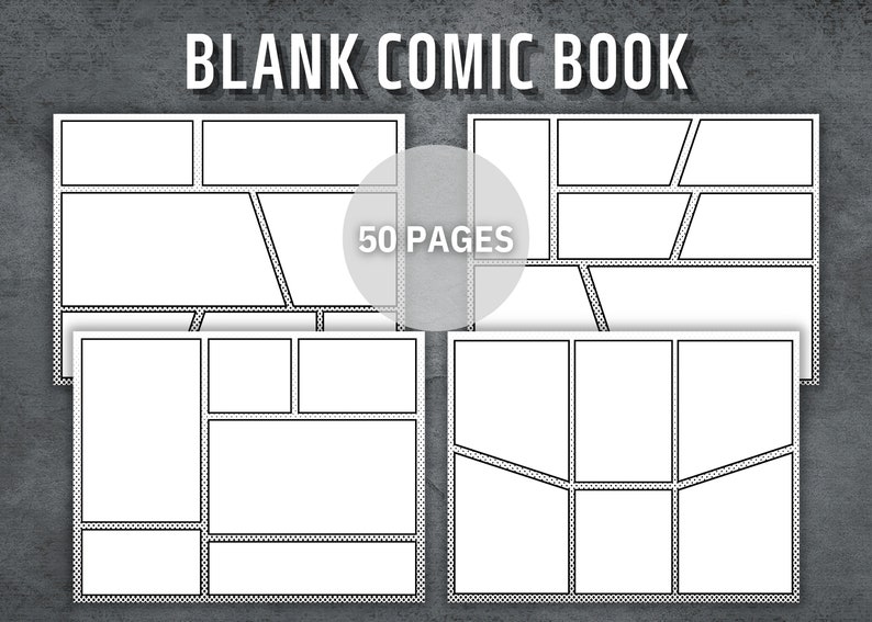 Blank Comic Template, Blank Comic Book, Printable Storyboard, Comic ...