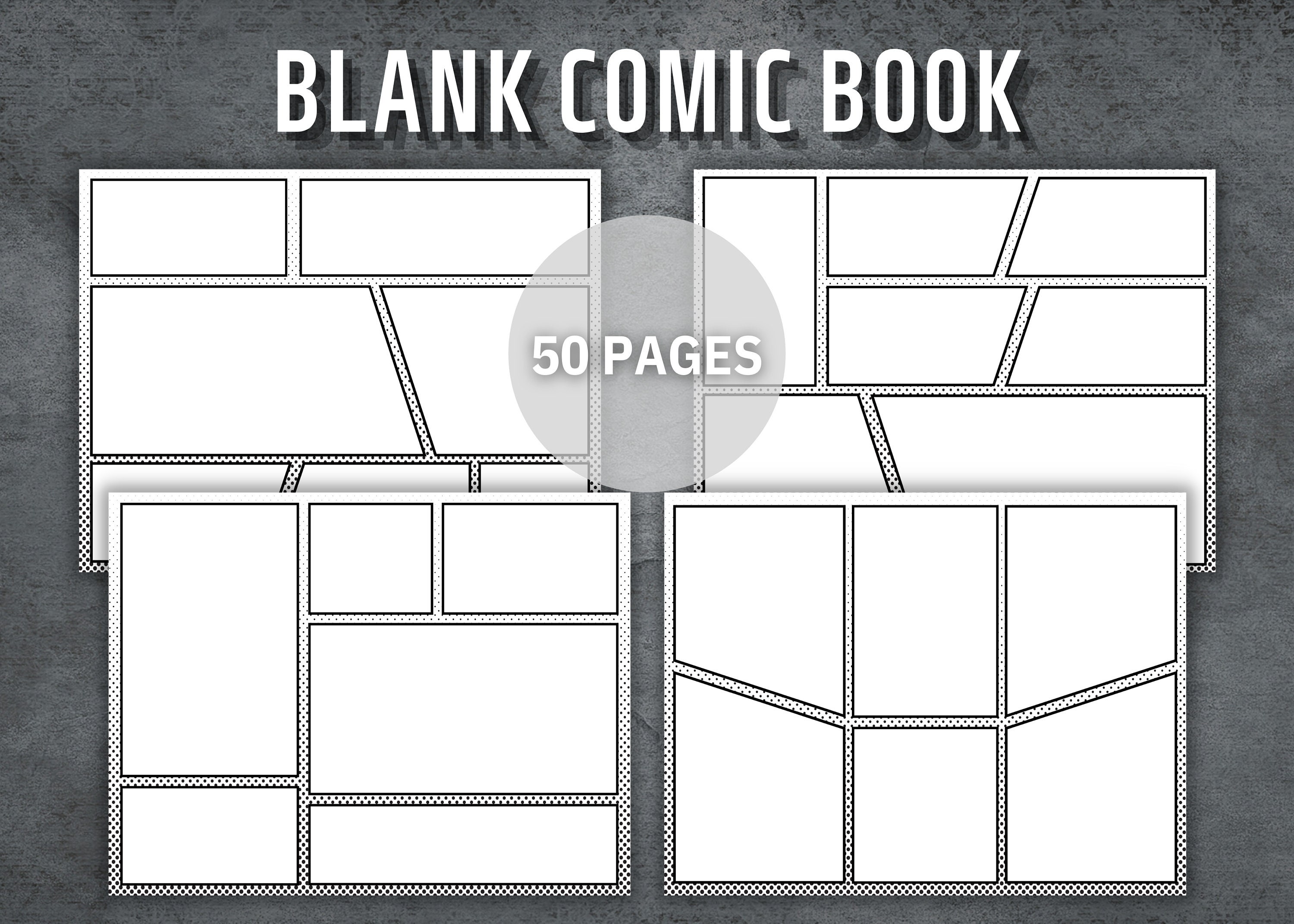 Blank Comic Template, Blank Comic Book, Printable Storyboard, Comic ...