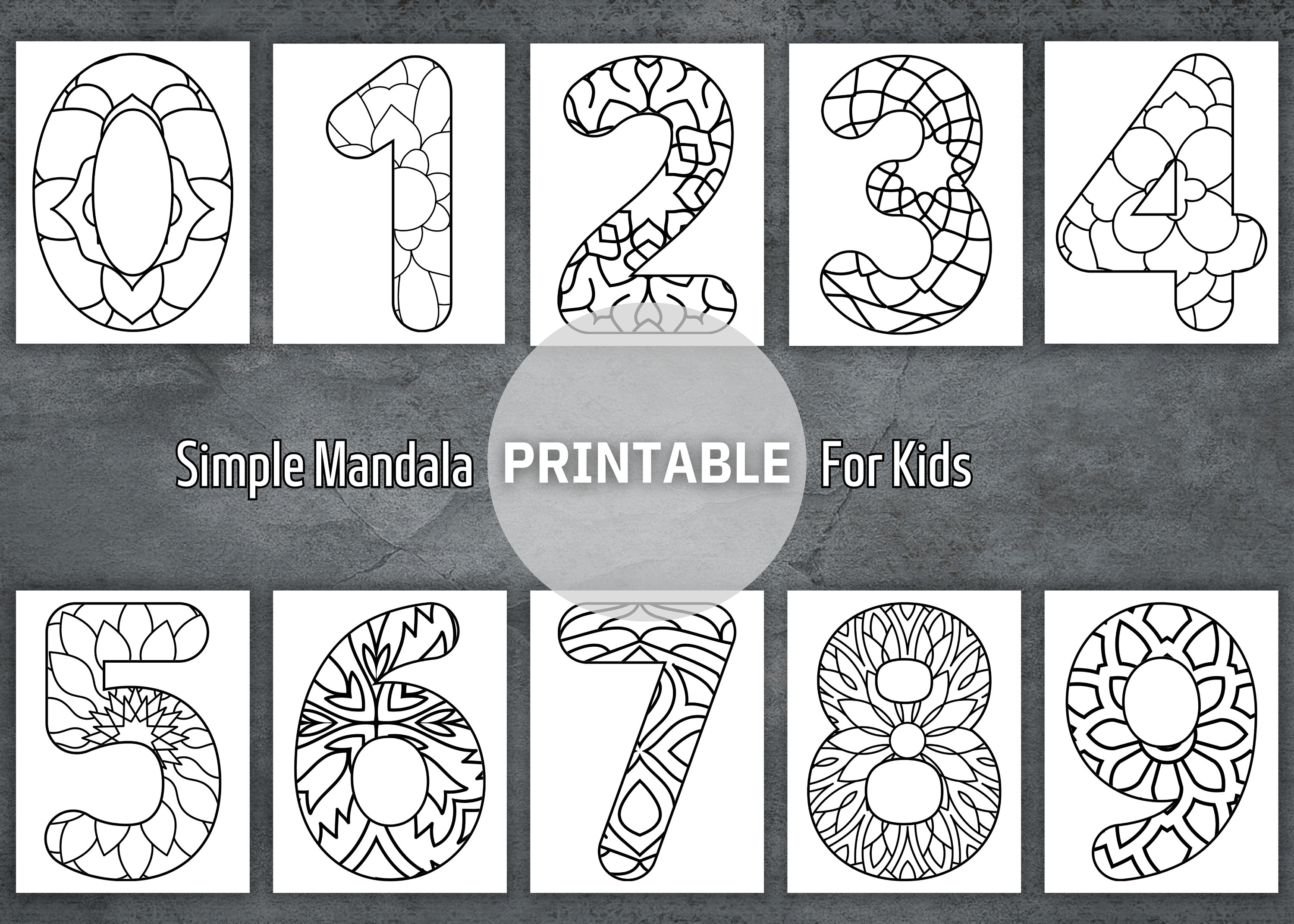 Mandala Number Coloring Pages, Printable Coloring Pages for Kids ...