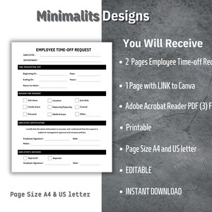 Employee Time-off Request, Paid Time off Request, Vacation Request ...