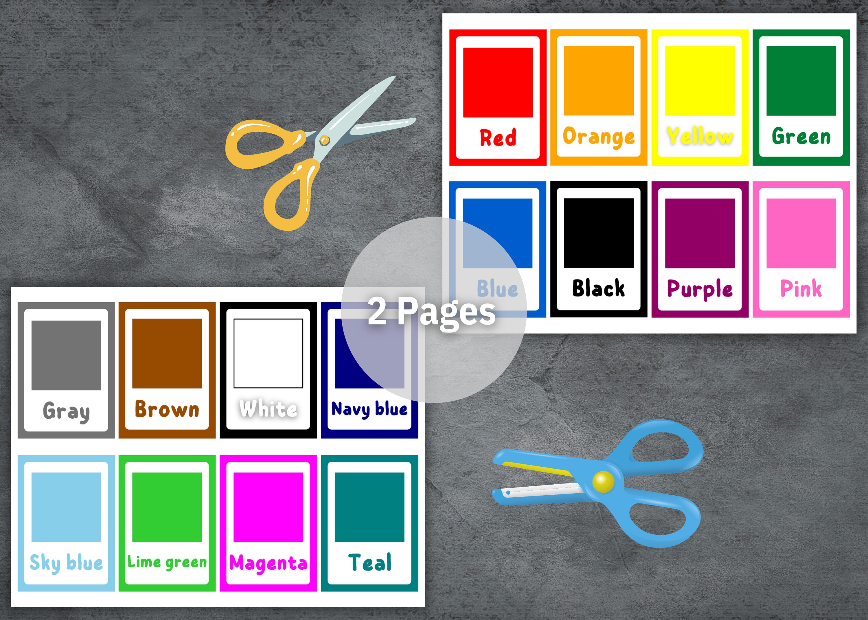 Color Flashcards, Kindergarten Flashcards, Montessori Flashcards ...