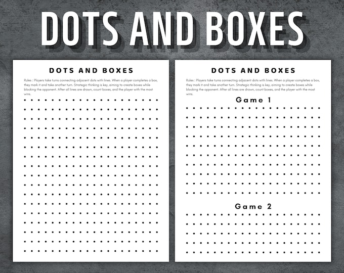 Printable Dots and Boxes Sheets, Games, Worksheet, Coloring, Busy ...