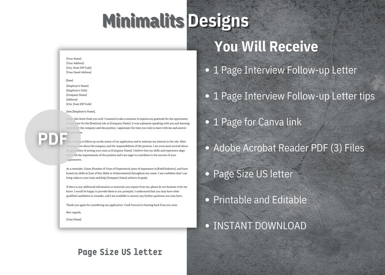 Interview Follow-up Letter, Professional Interview Follow-up Letter ...