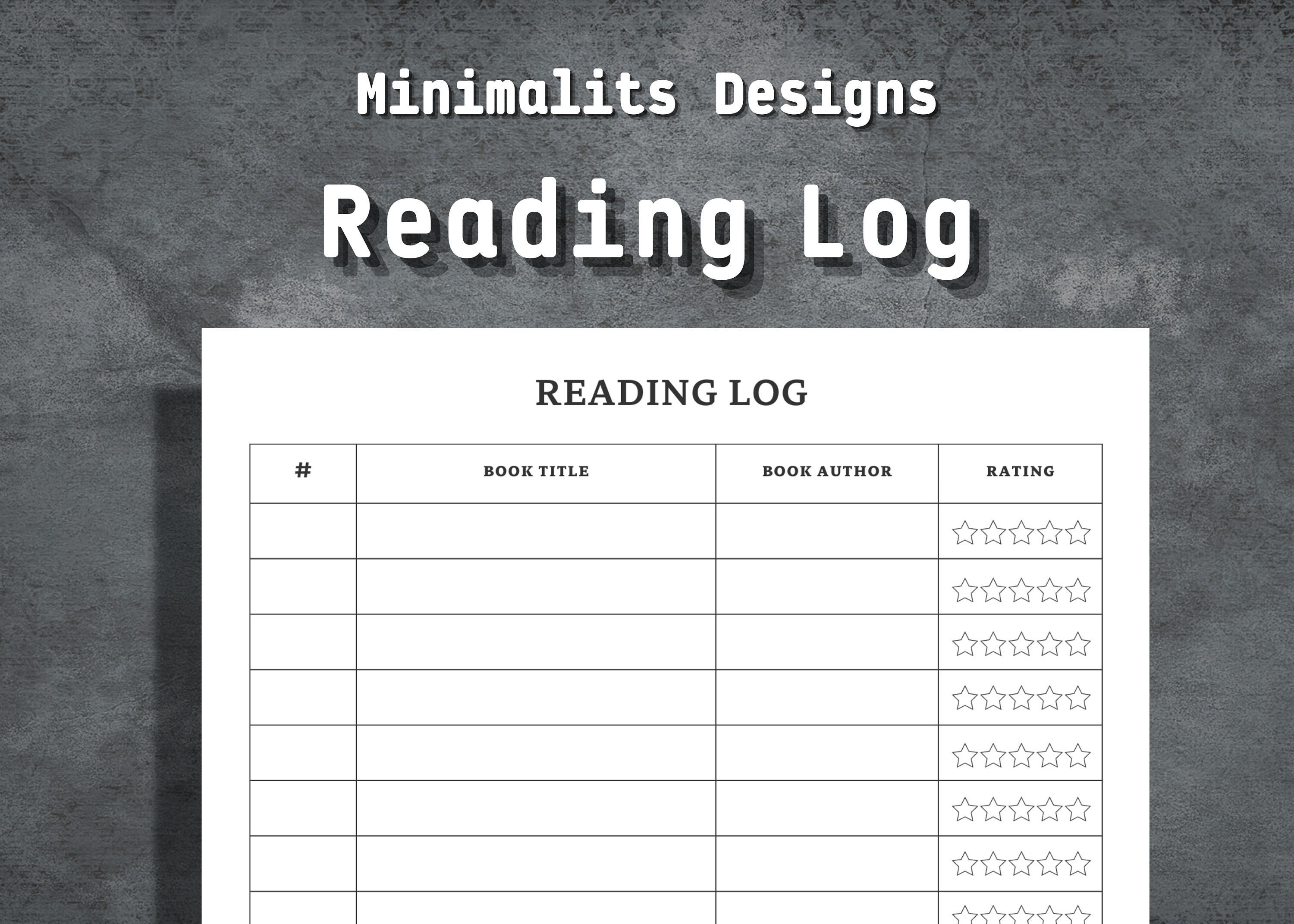 Reading Log Book Log Reading Tracker Printable Book - Etsy