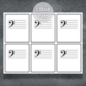 Bass Clef Flash Cards, Printable Music Note Flash Cards, Bass Clef ...