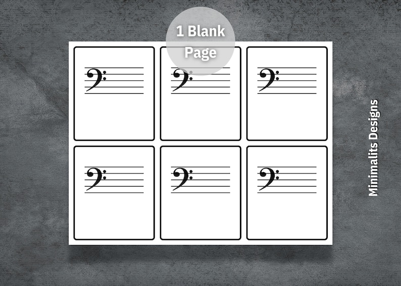 Bass Clef Flash Cards, Printable Music Note Flash Cards, Bass Clef ...