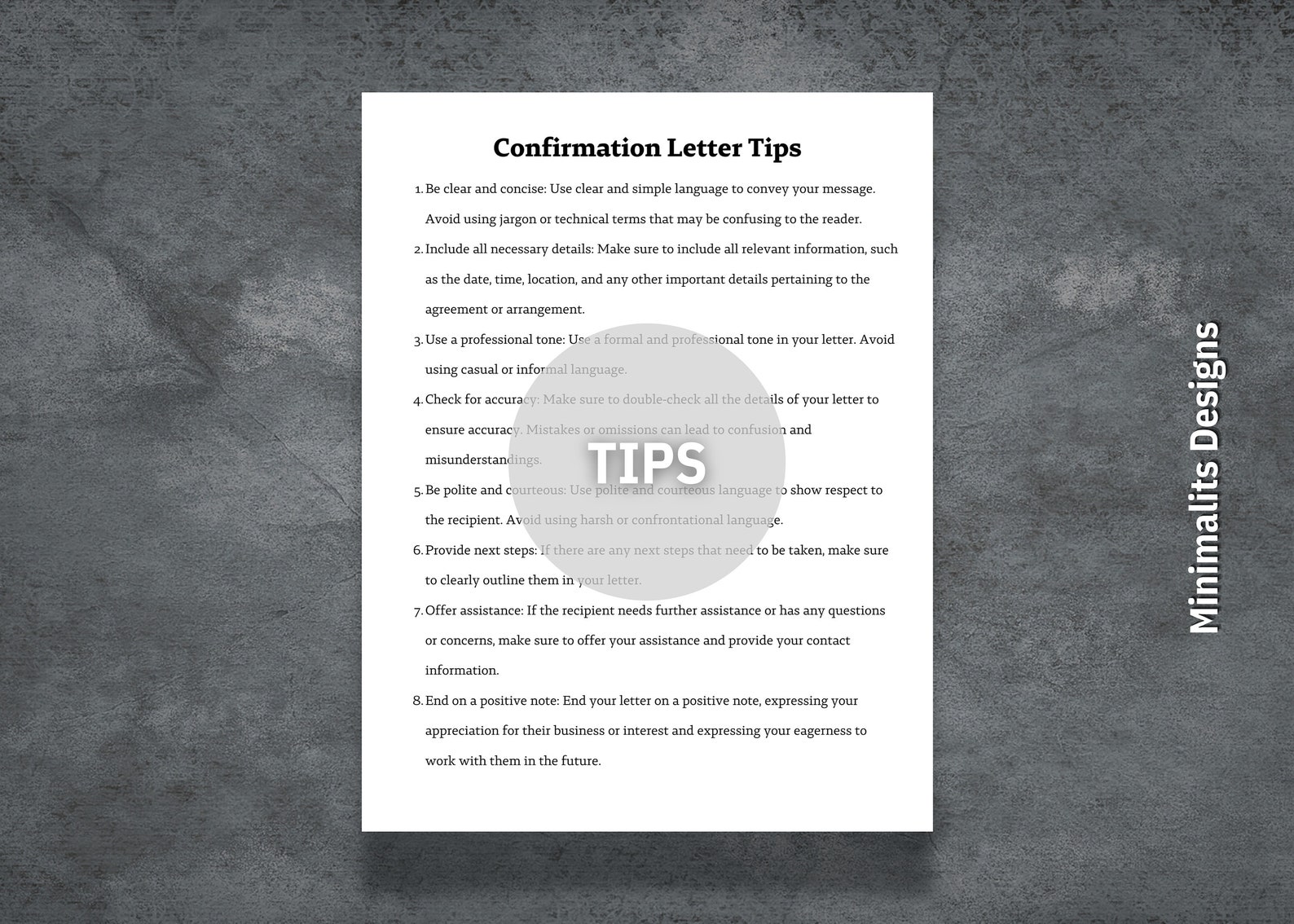 Confirmation Letter, Printable Confirmation Order, Confirming Agreement ...