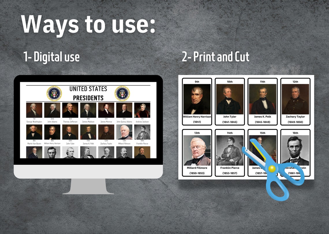 United States Presidents, Preschool Flashcards, Printable Montessori ...