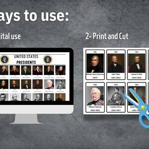 United States Presidents, Preschool Flashcards, Printable Montessori ...