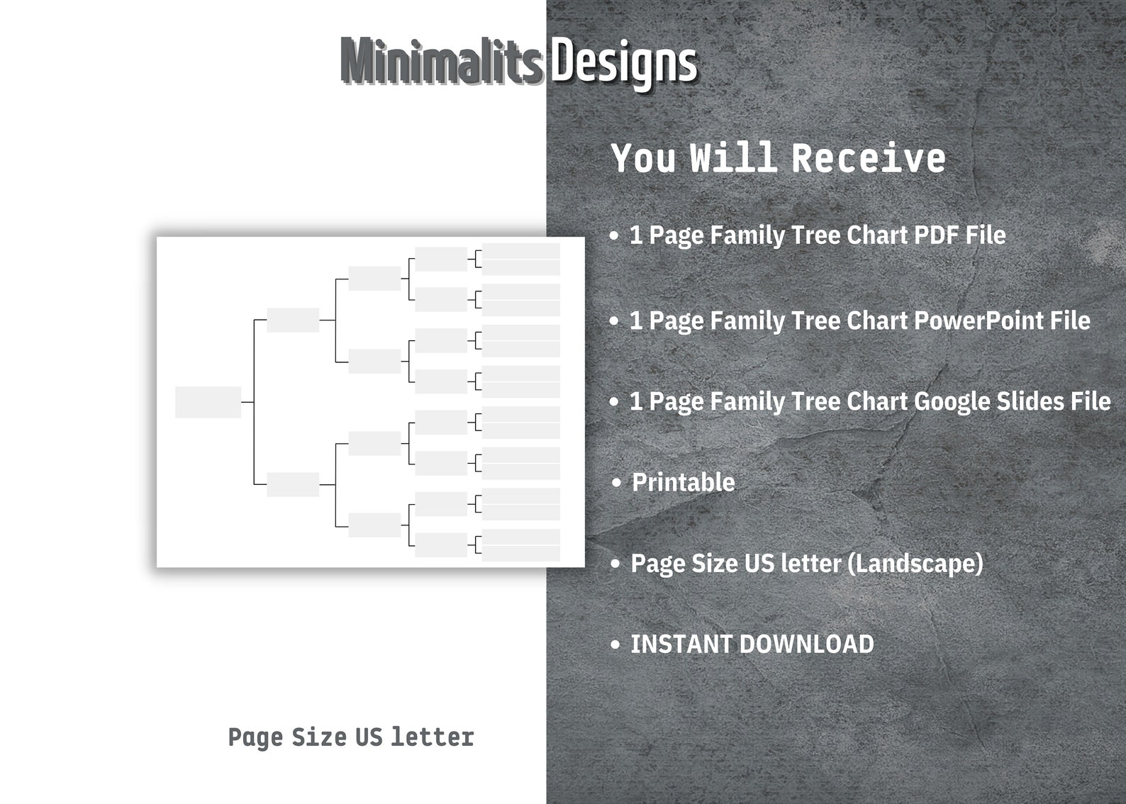 Family Tree Chart, Pedigree Chart Template, Printable Ancestral Chart ...