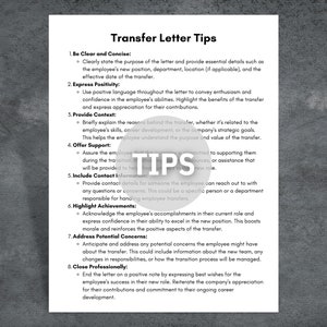 Transfer Letter, Professional Transfer Letter, Printable Job Promotion ...