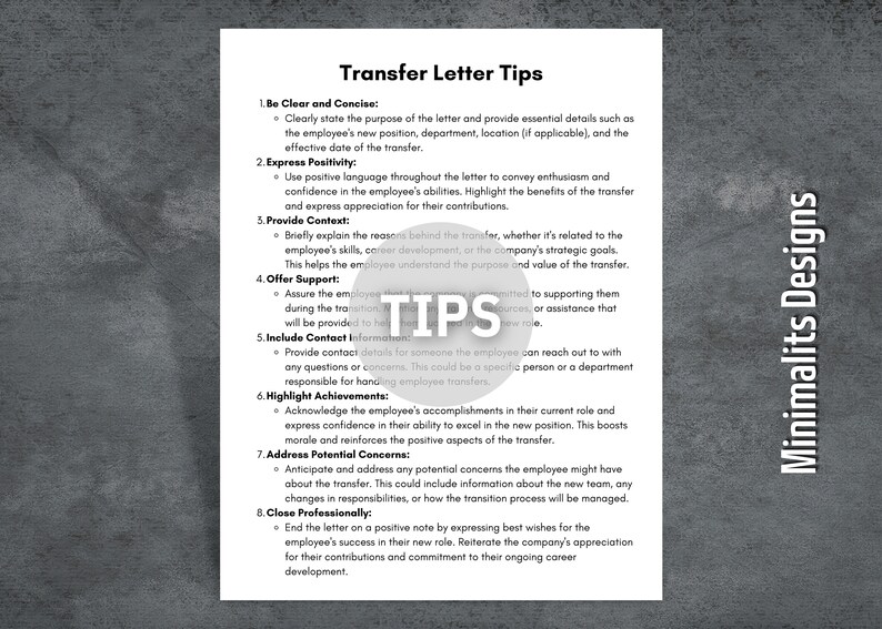 Transfer Letter, Professional Transfer Letter, Printable Job Promotion ...