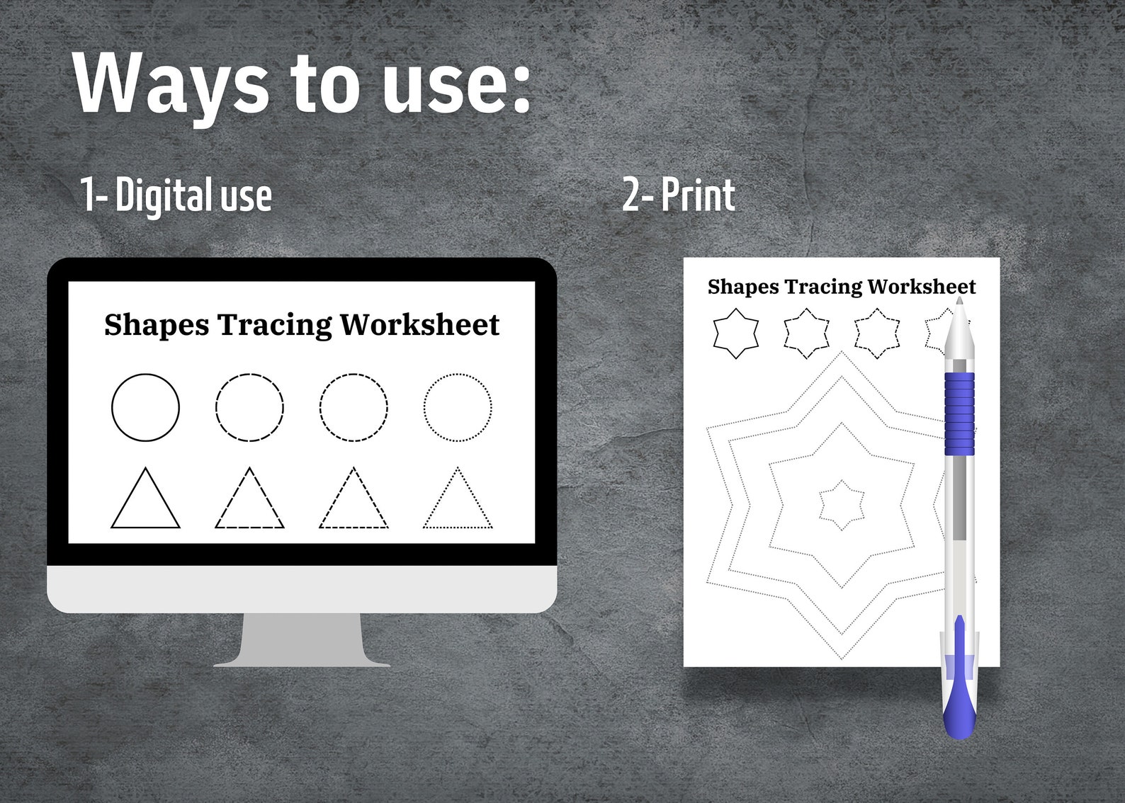 Shapes Tracing Worksheet, Basic Shape Pages, Geometric Shapes ...