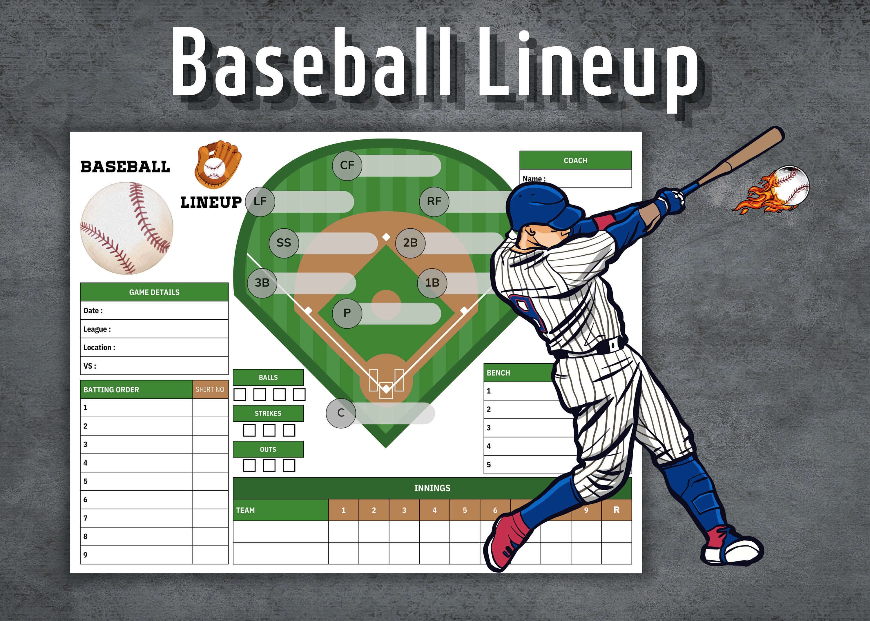 Baseball Lineup, Baseball Lineup Maker, Baseball Game Day Strategy ...