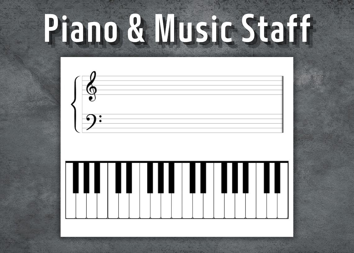 Piano and Music Staff Worksheet, Music Staff With Piano, Piano ...