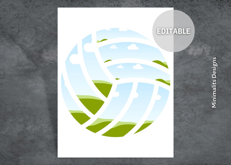 Volleyball Photo Collage, Editable Canva Template, Volleyball Canva ...
