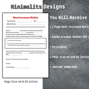 Rent Increase Notice Rental Increase Template Tenant Notice - Etsy