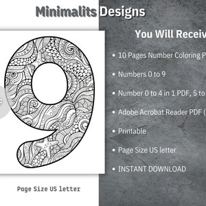 Number Coloring Pages, Printable Coloring Pages for All Ages, Coloring ...